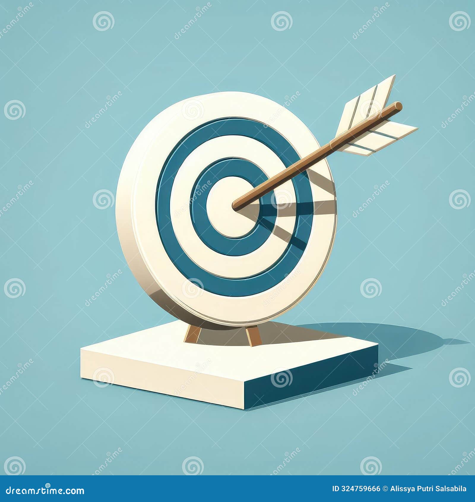 Successful Dart Target Hit in Red Bullseye Center Stock Photo - Image ...