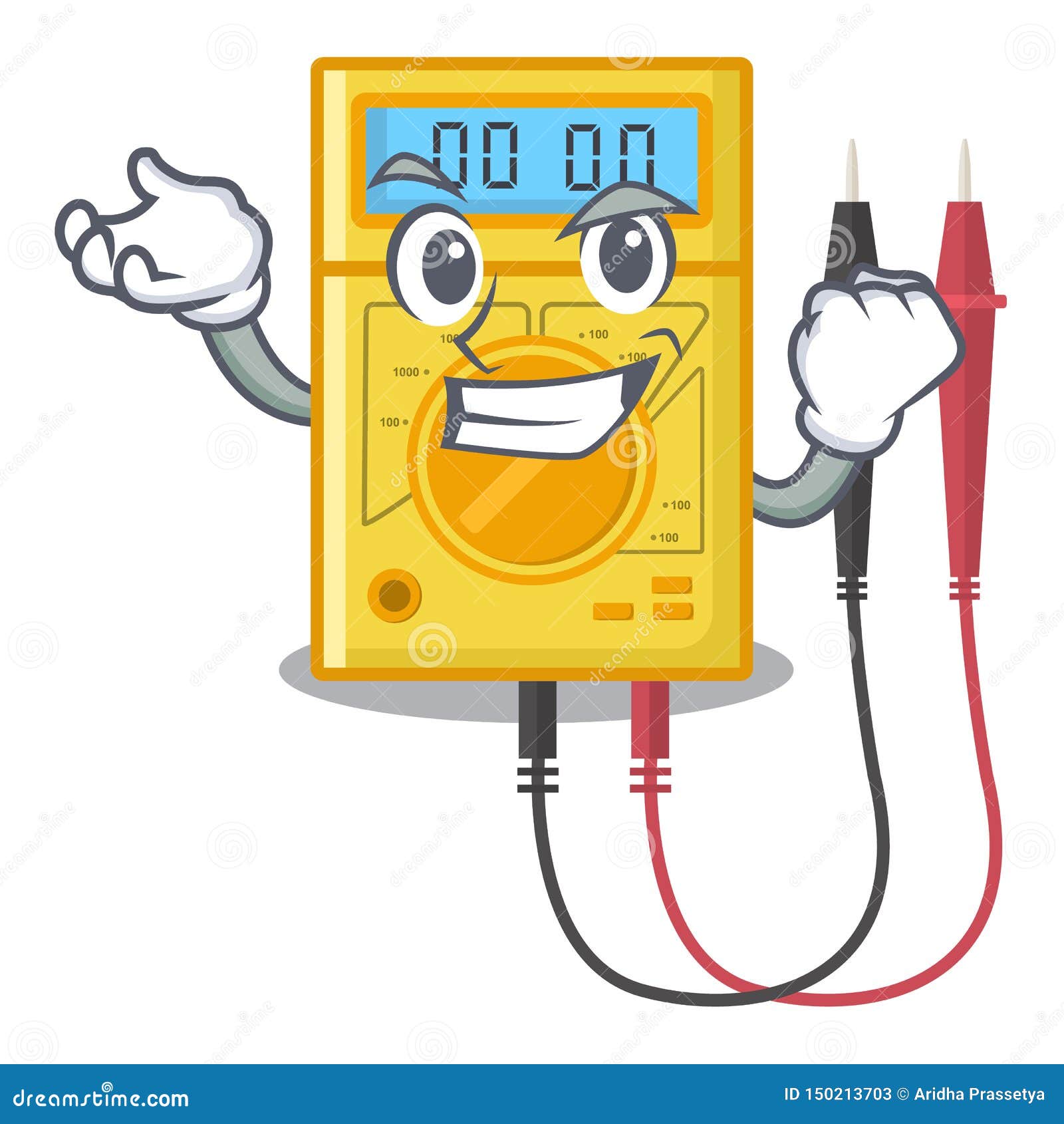 Successful Digital Multimeter Isolated with the Character Stock Vector ...