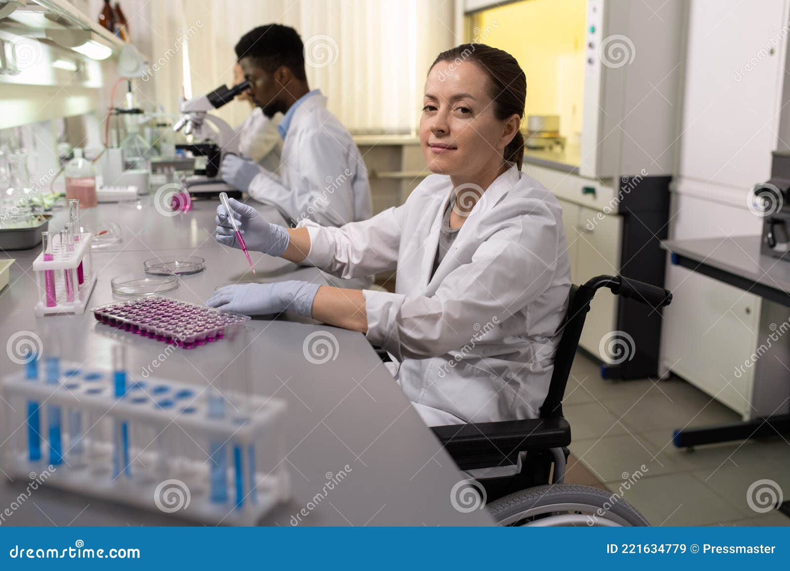Successful Disable Female Scientist in Wheelchair Stock Image - Image ...
