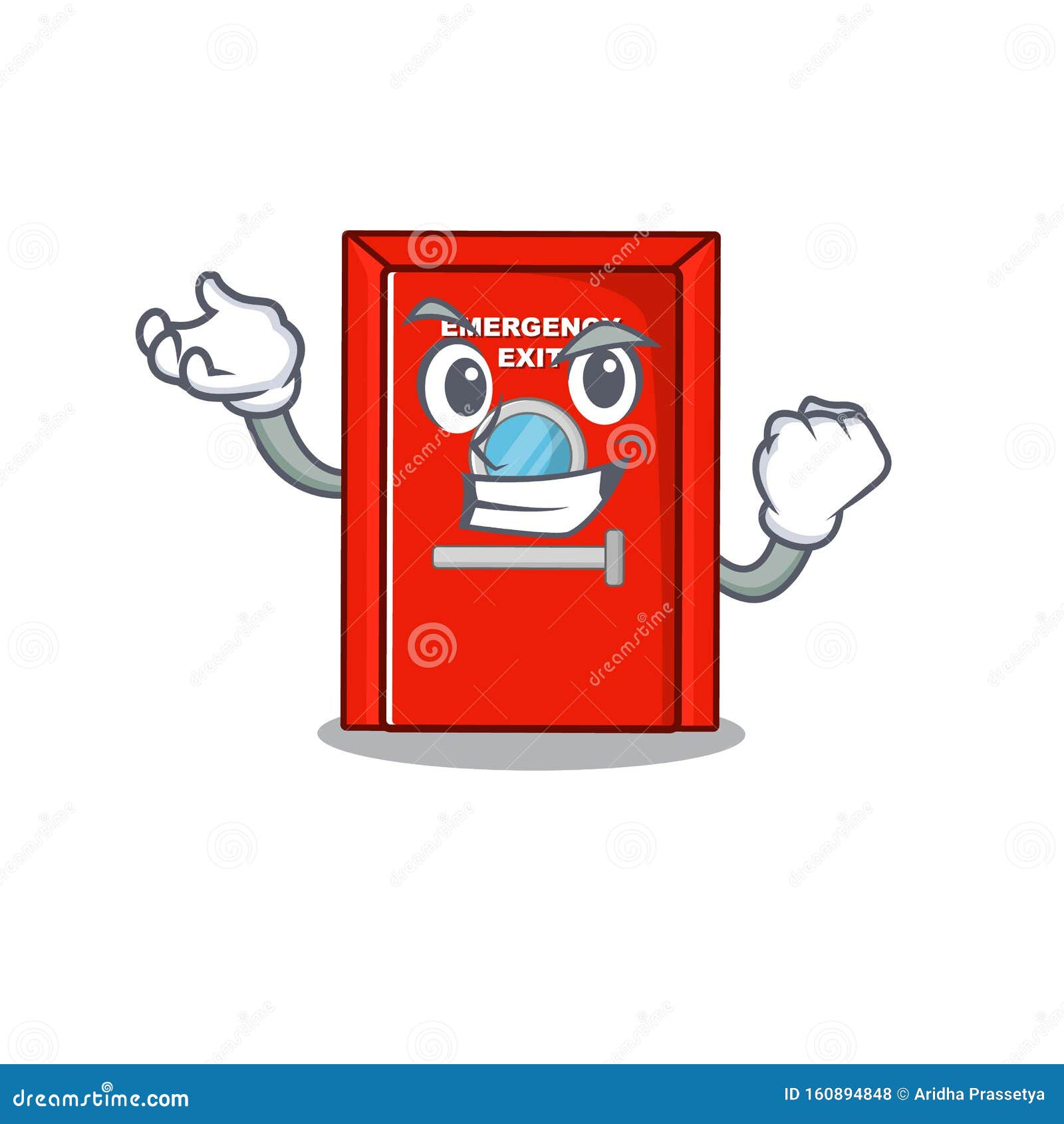 Successful Emergency Exit Door Isolated the Cartoon Stock Vector ...