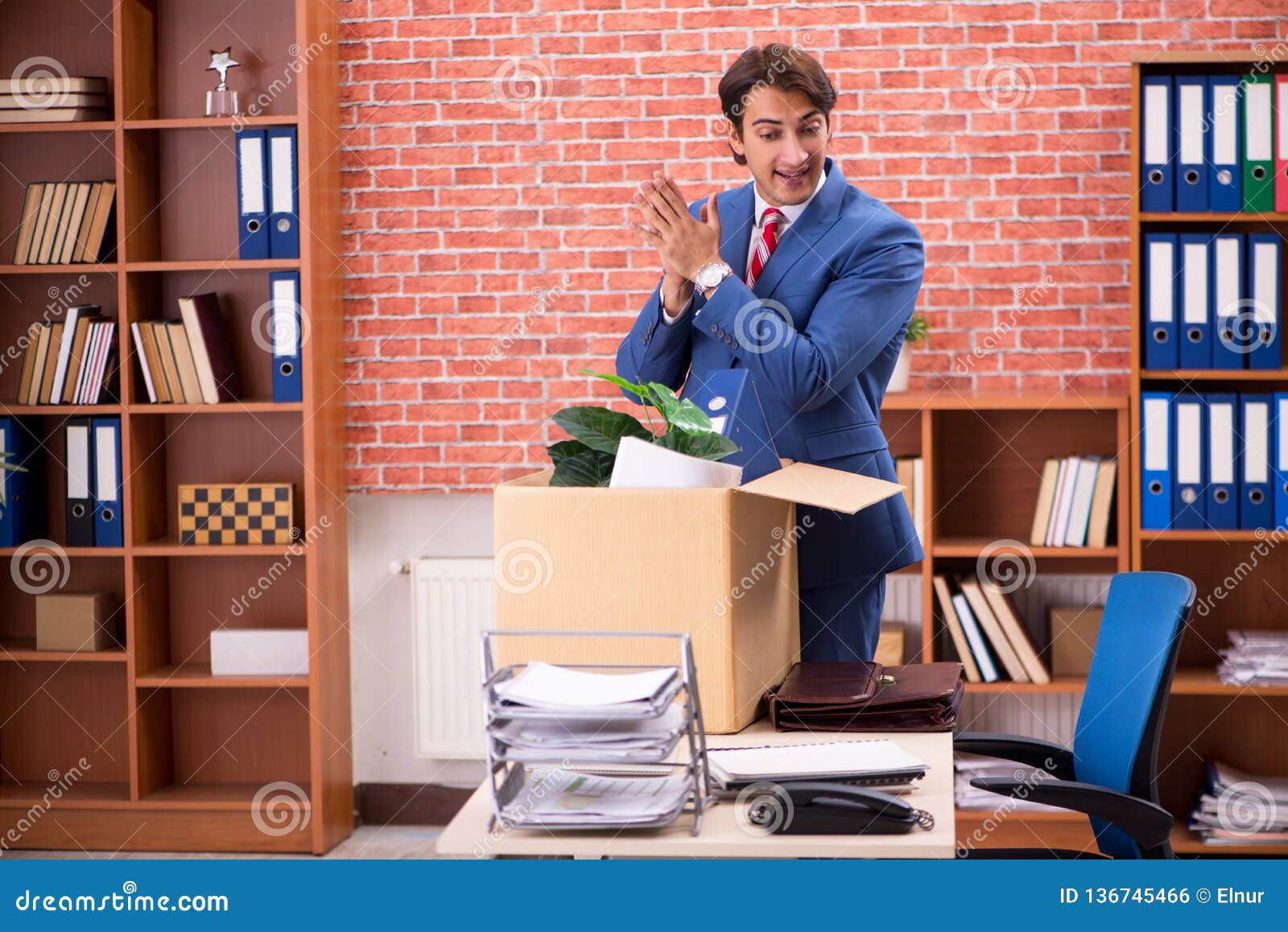 The Successful Employee Getting New Job Position Stock Photo - Image of ...