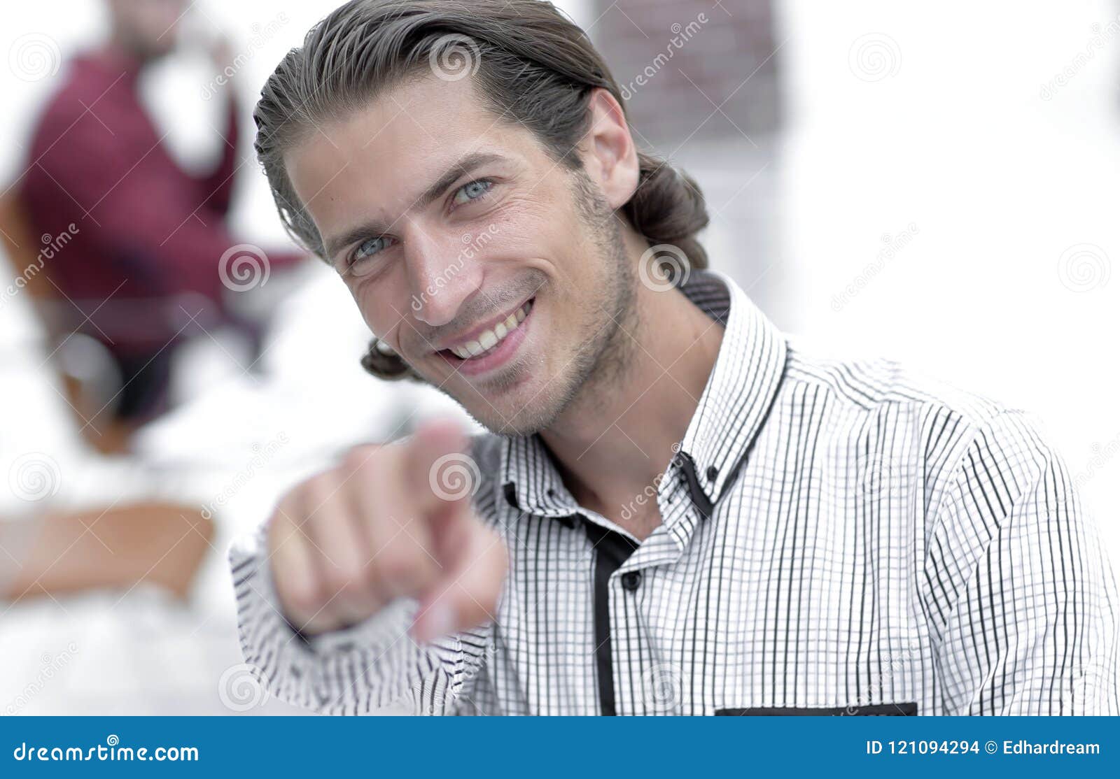Successful Employee Pointing Forward. Stock Photo - Image of people ...