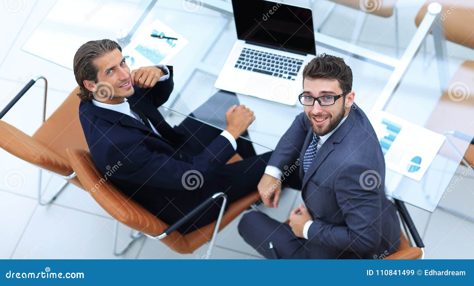 Successful Employees Sitting Behind a Desk Stock Image - Image of ...