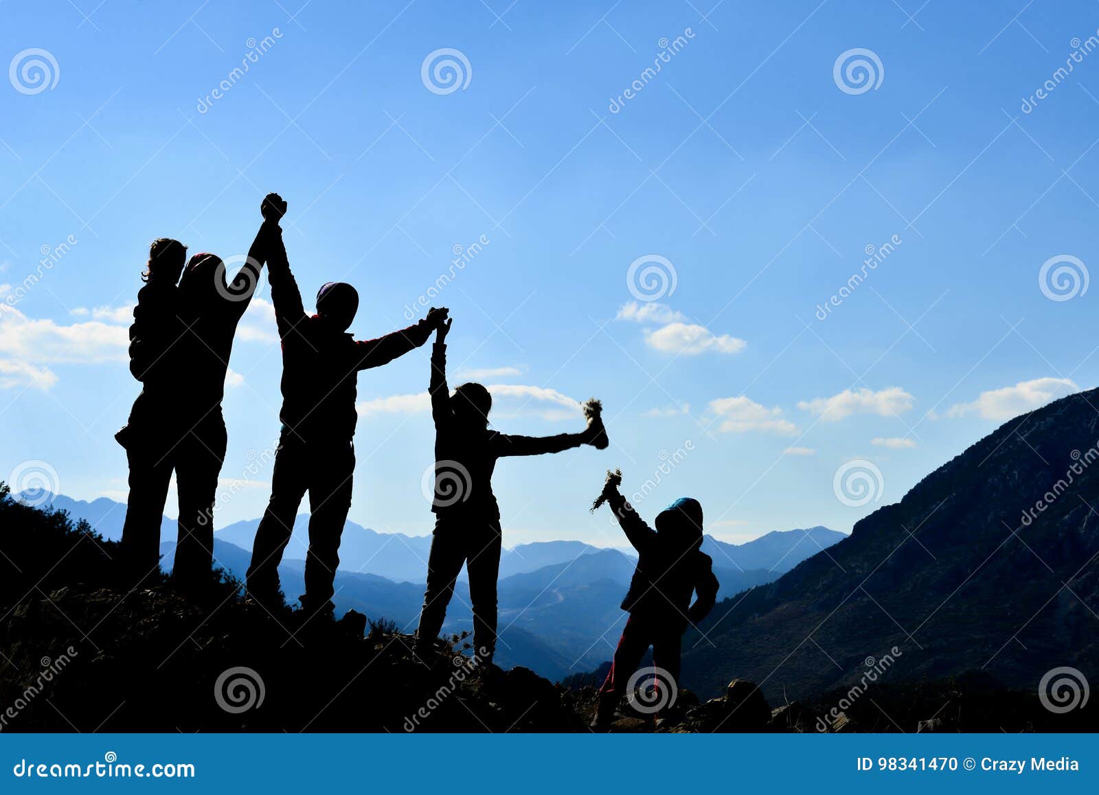 Successful Family Group in Nature Stock Photo - Image of life ...