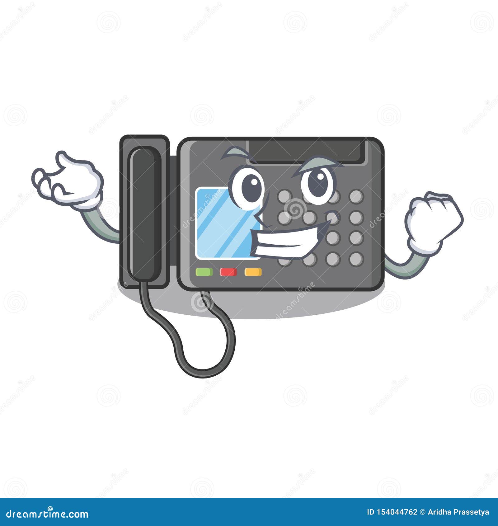 Successful Fax Machine in the Character Shape Stock Vector ...