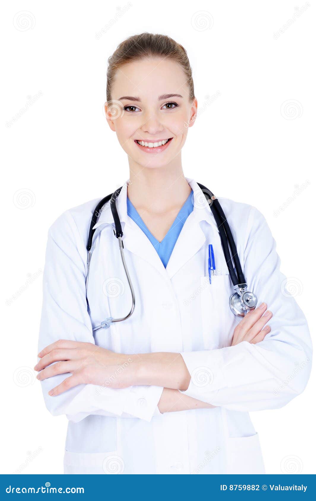 Successful Female Doctor with Stethoscope Stock Photo - Image of ...