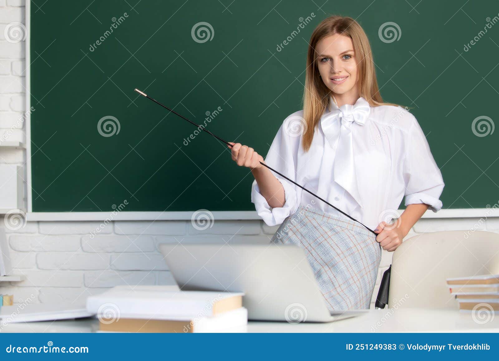 Successful Female Student at Classroom of University. Student Preparing ...