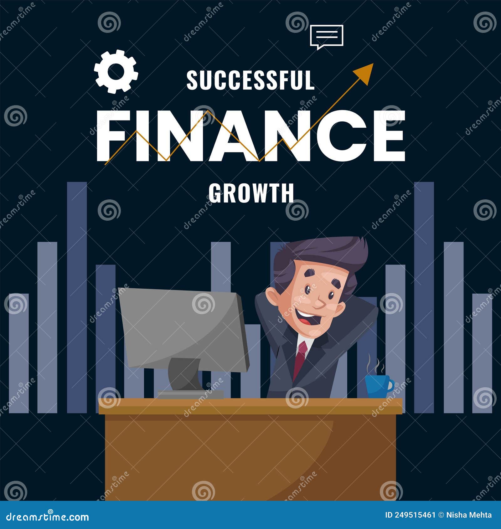 Successful Finance Growth Banner Design Template Stock Vector ...