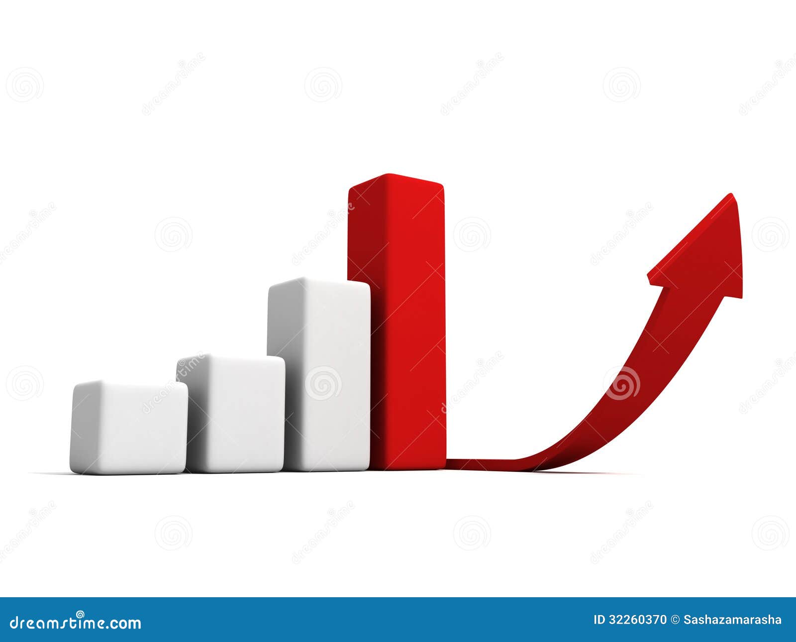 Successful Financial Bar Graph with Rising Arrow Stock Illustration ...