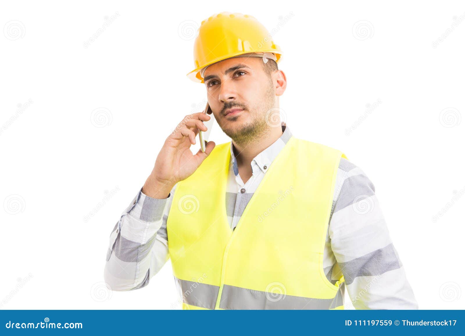 Successful Foreman or Construction Worker Talking on the Phone Stock ...