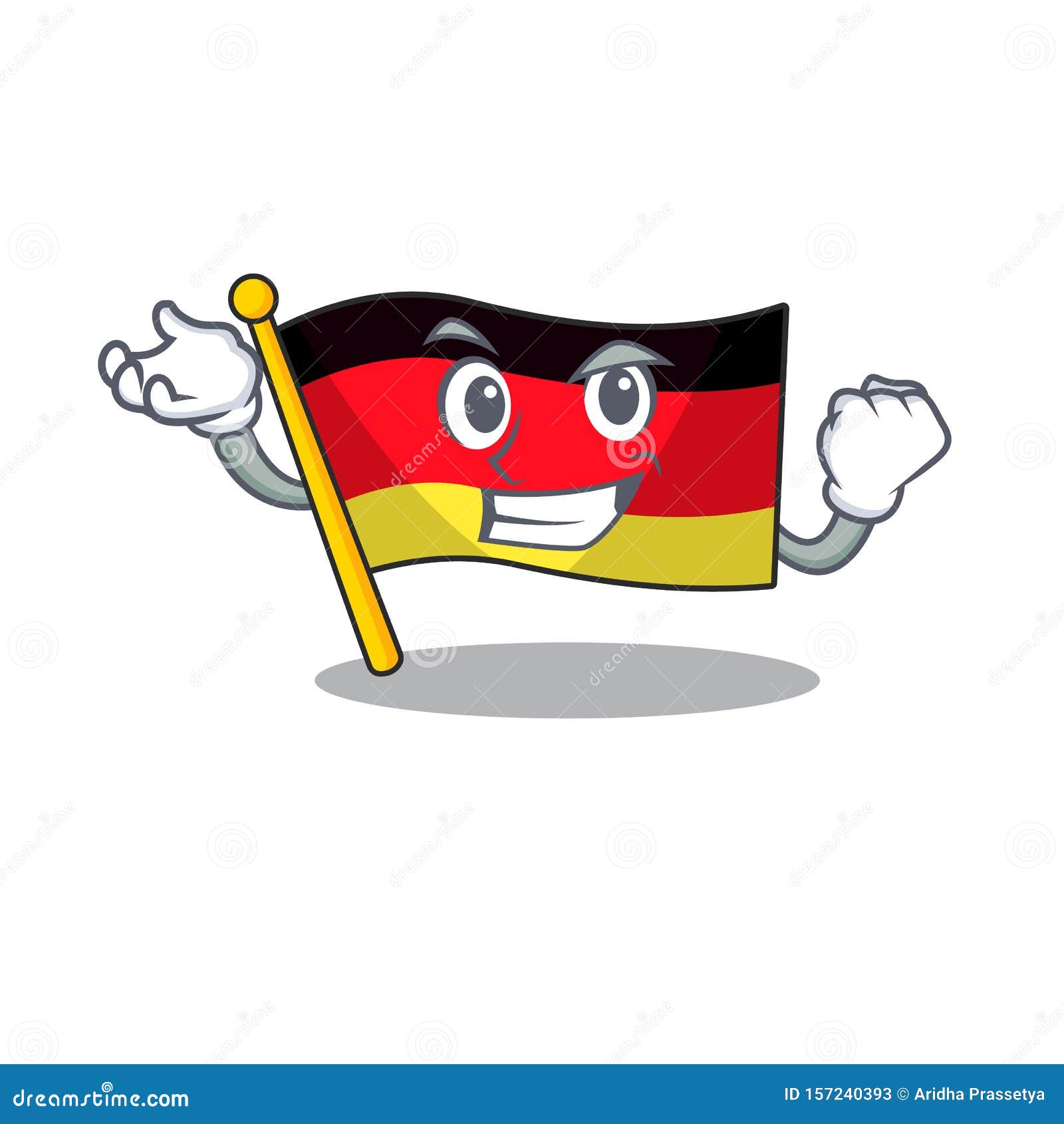 Successful Germany Flag Flutter on Cartoon Pole Stock Vector ...