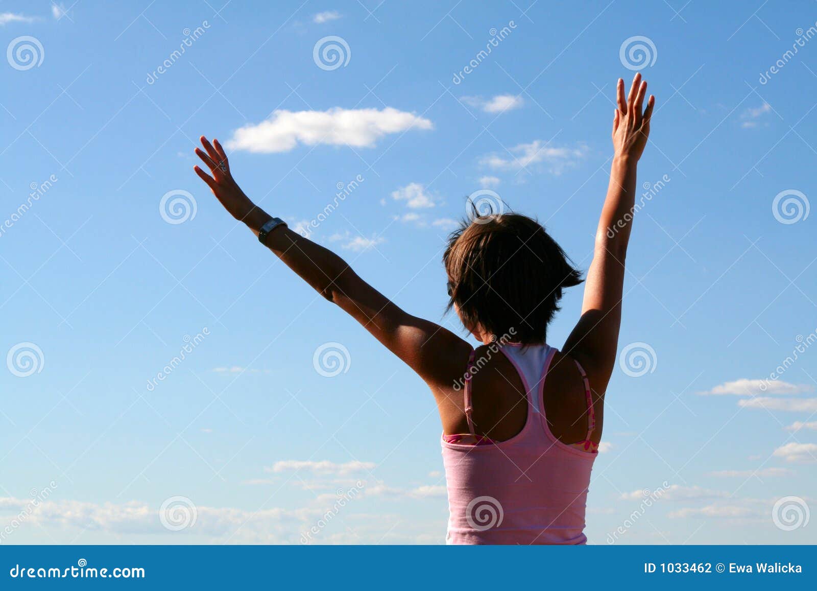 Successful girl stock photo. Image of body, happy, hands - 1033462