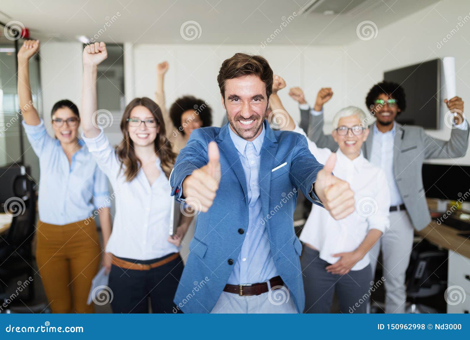 Successful Group of Business People at Work in Office Stock Photo ...