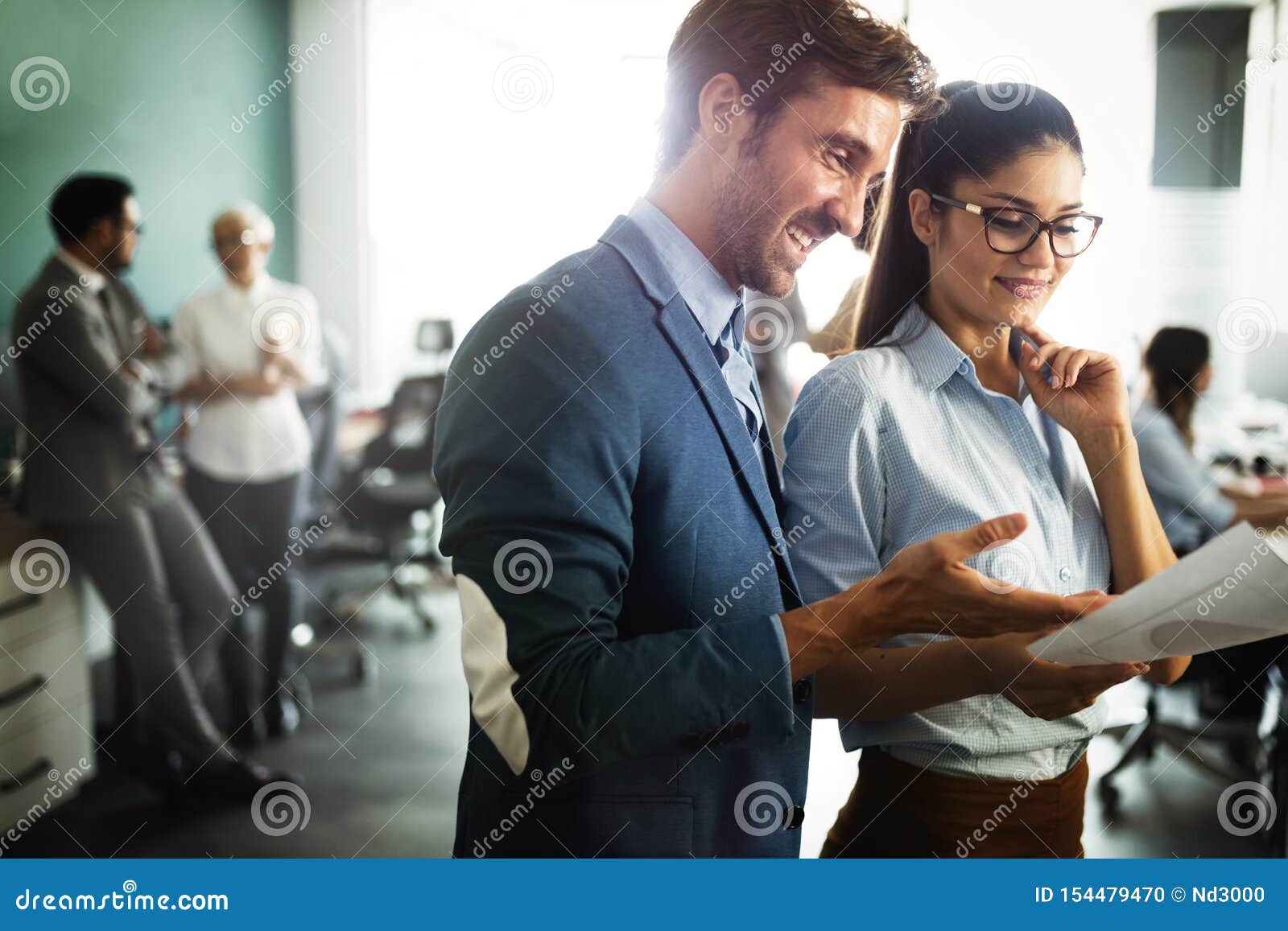 Successful Group of Business People at Work in Office Stock Photo ...