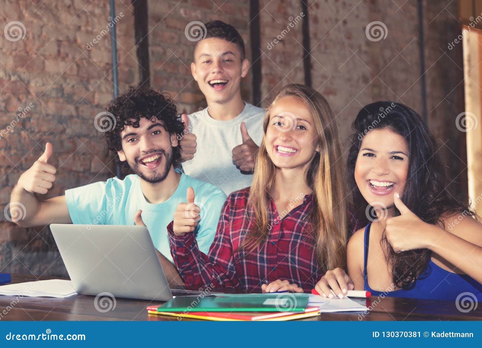 Successful Group of European Students Stock Image - Image of exam ...