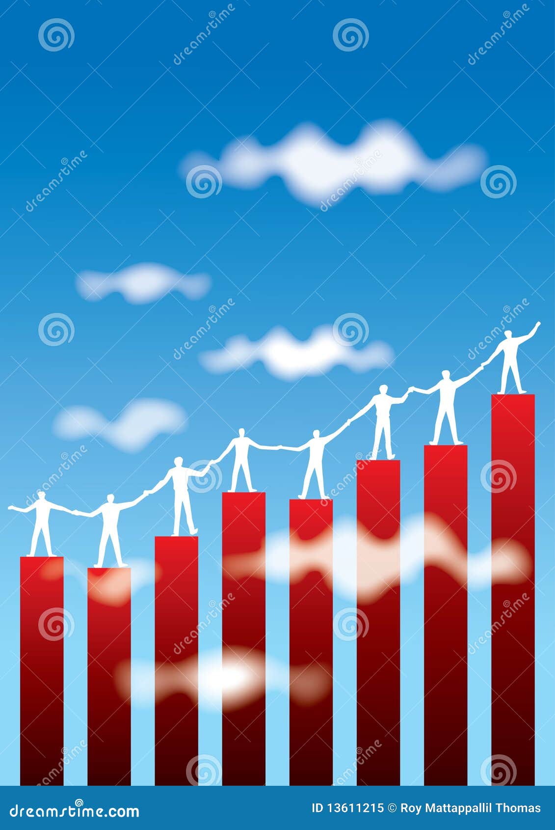 Successful growing team stock vector. Illustration of upward - 13611215