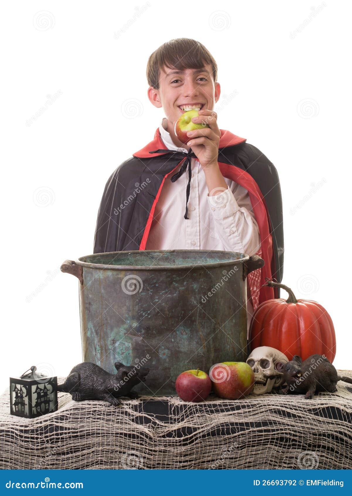 Successful Halloween Apple Bobbing Game Stock Photo - Image of party ...