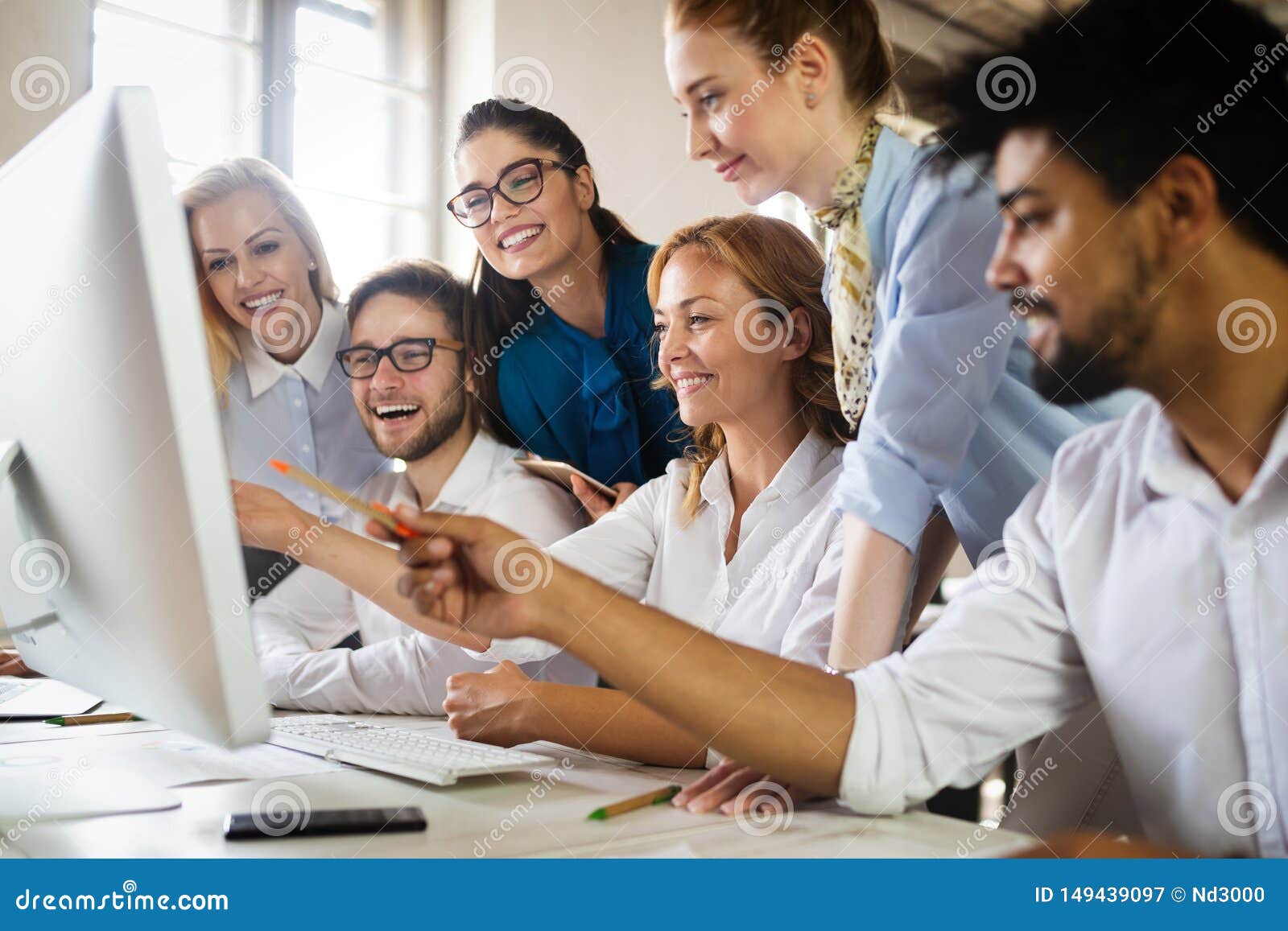 Successful Happy Group of People Learning Software Engineering and ...