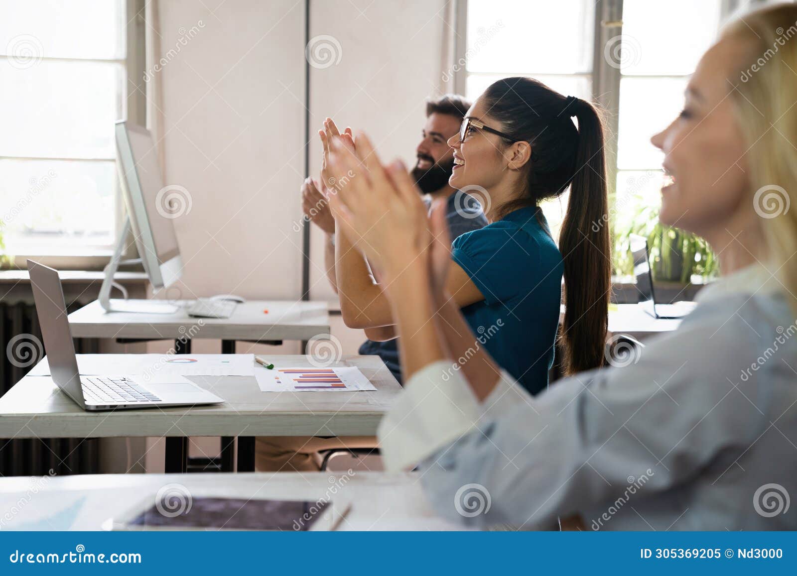 Successful Happy Group of People Learning Software Engineering and ...