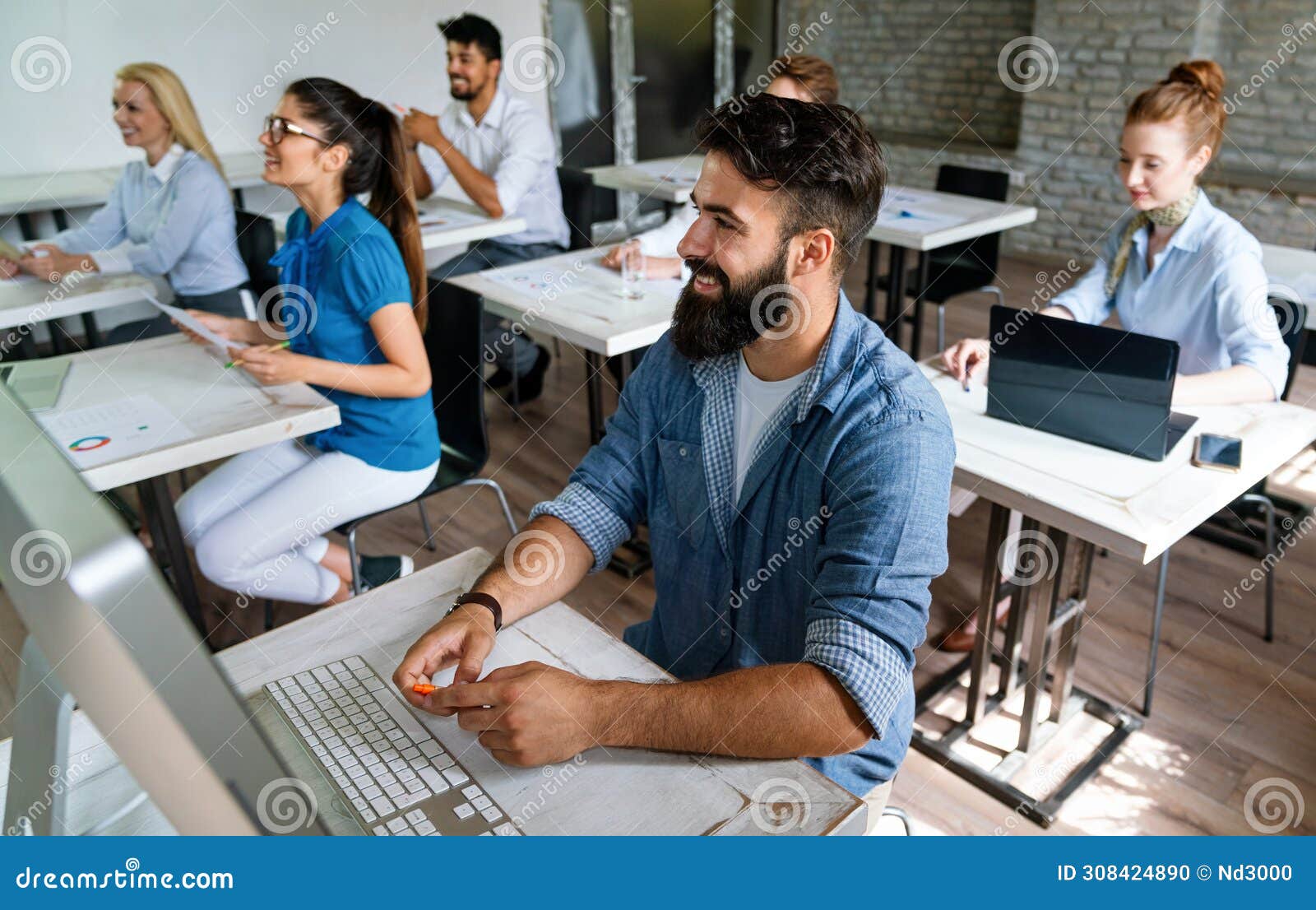 Successful Happy Group of People Learning Software Engineering and ...