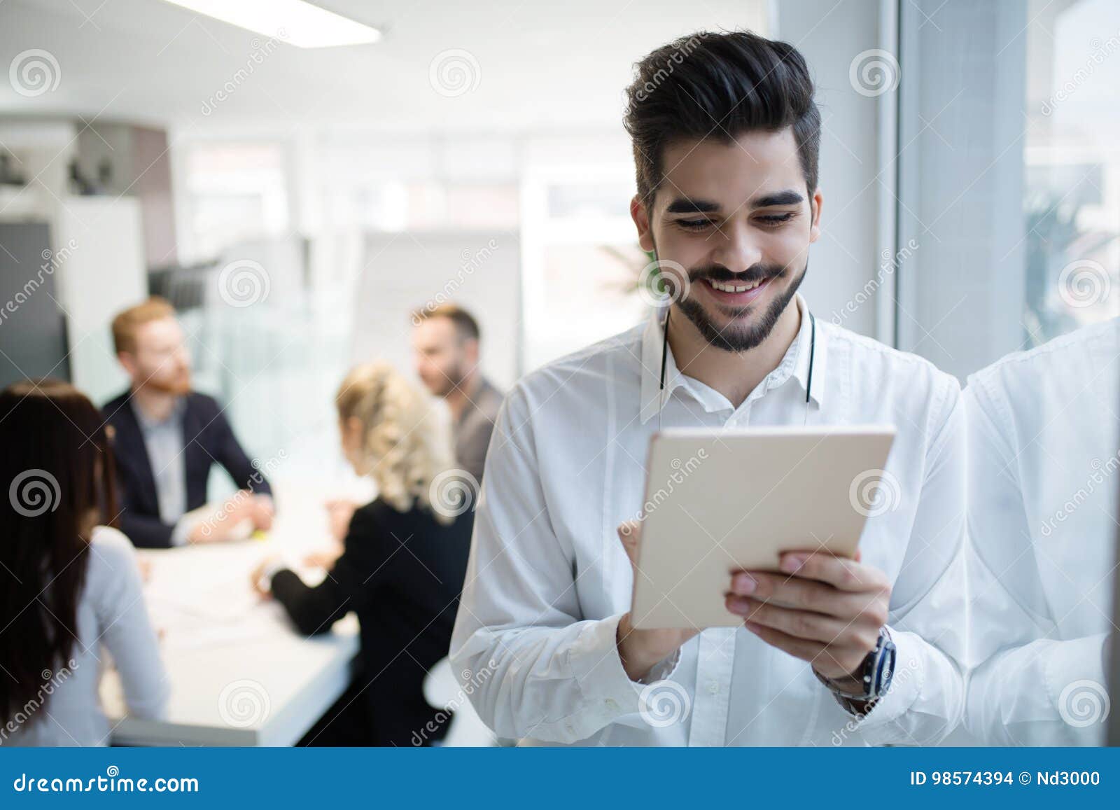 Successful Happy Worker in Information Technology Industry Stock Photo ...