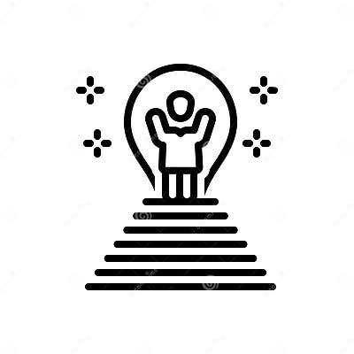 Black Line Icon for Successful, Victorious and Triumphant Stock ...
