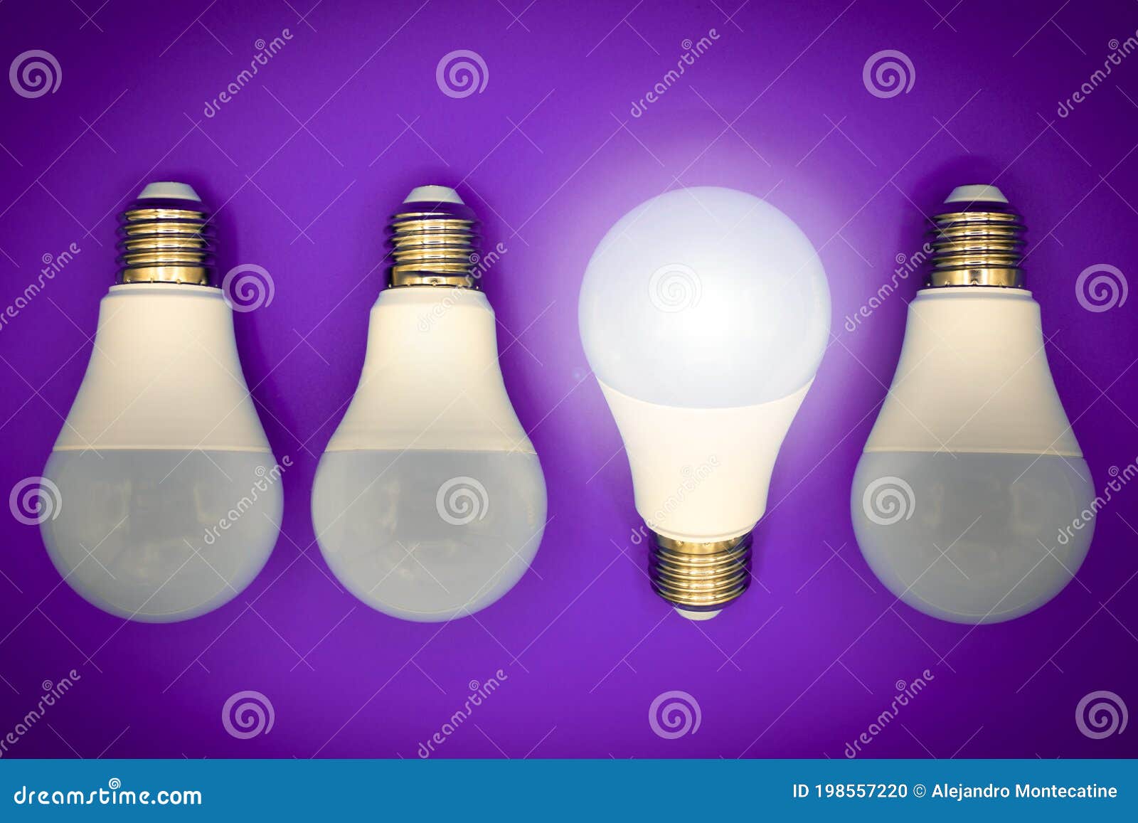 Successful Idea, Creativity and Innovation Concept. Lightbulbs Upside ...