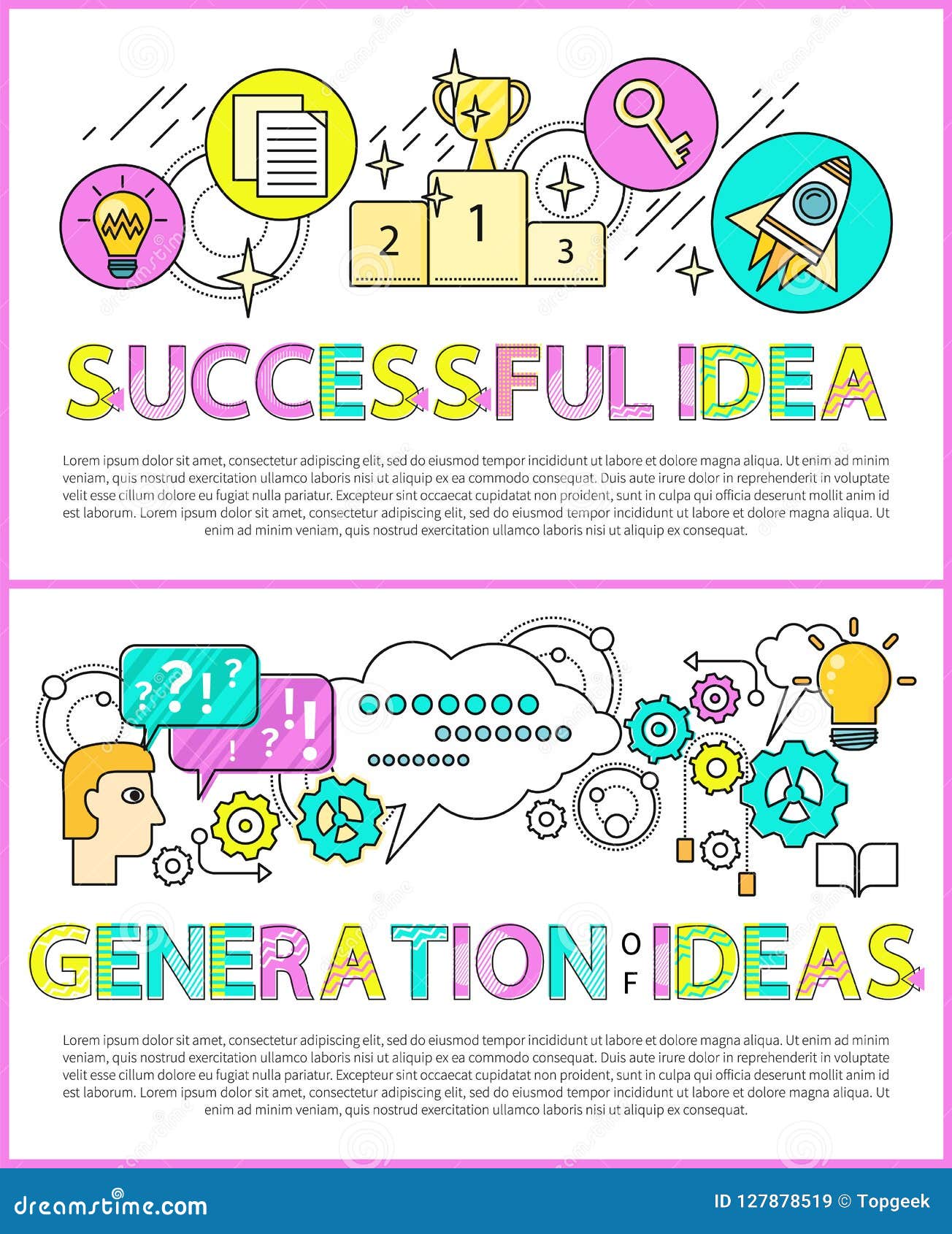 Successful Idea and Generation Vector Illustration Stock Vector ...