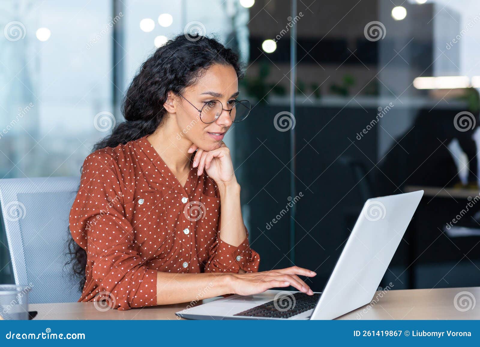 Successful Indian Woman Developer Programmer Working Inside Modern ...