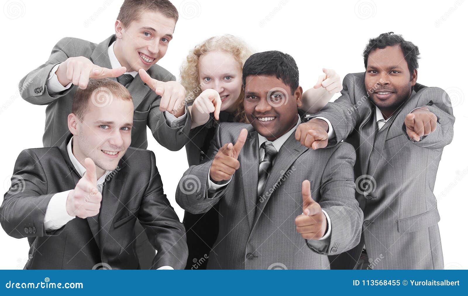 Successful International Business Team Showing Hands Forward Stock ...