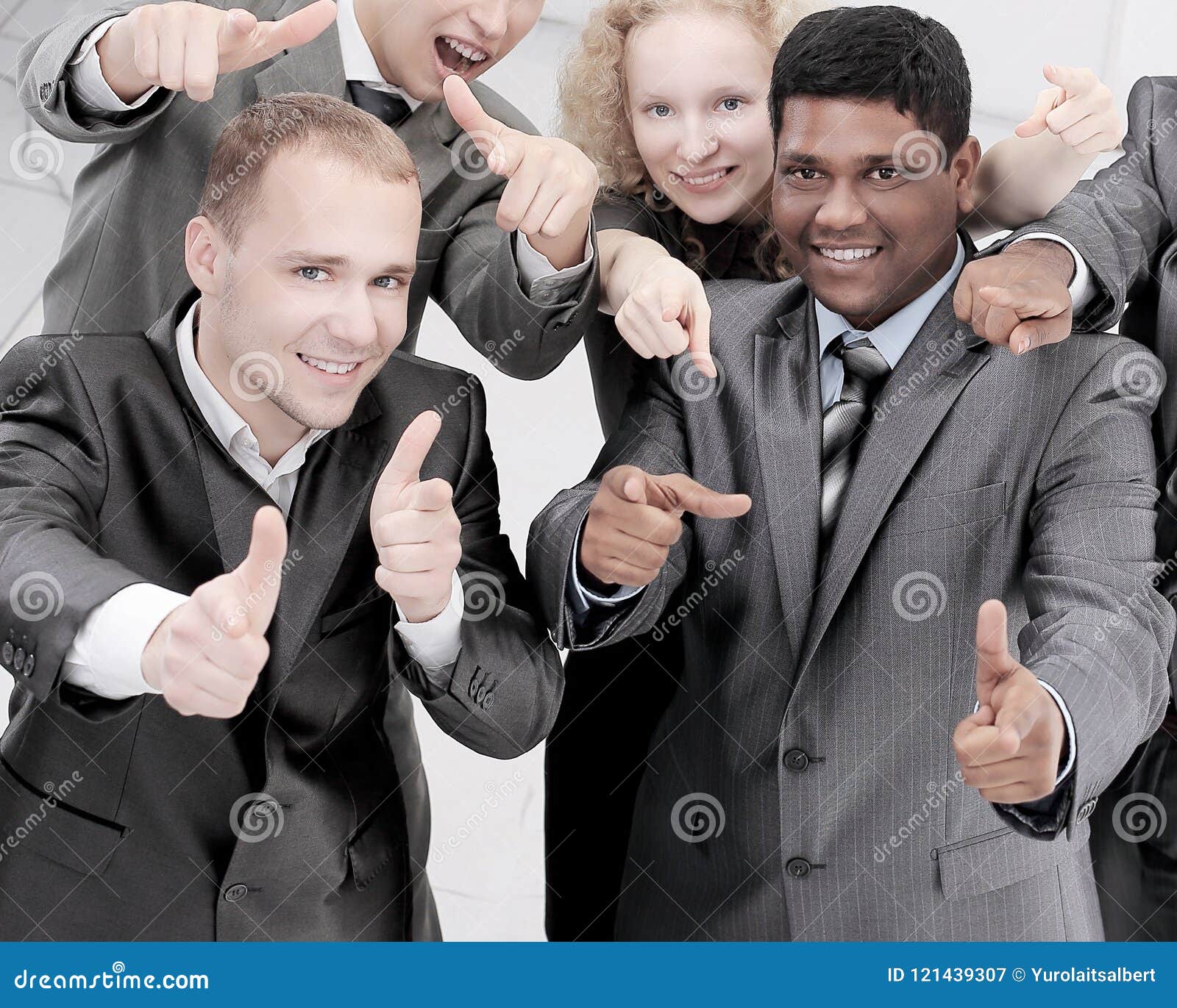 Successful International Business Team Showing Hands Forward Stock ...