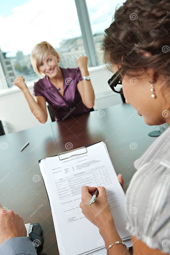 Successful job interview stock photo. Image of face, female - 11369482