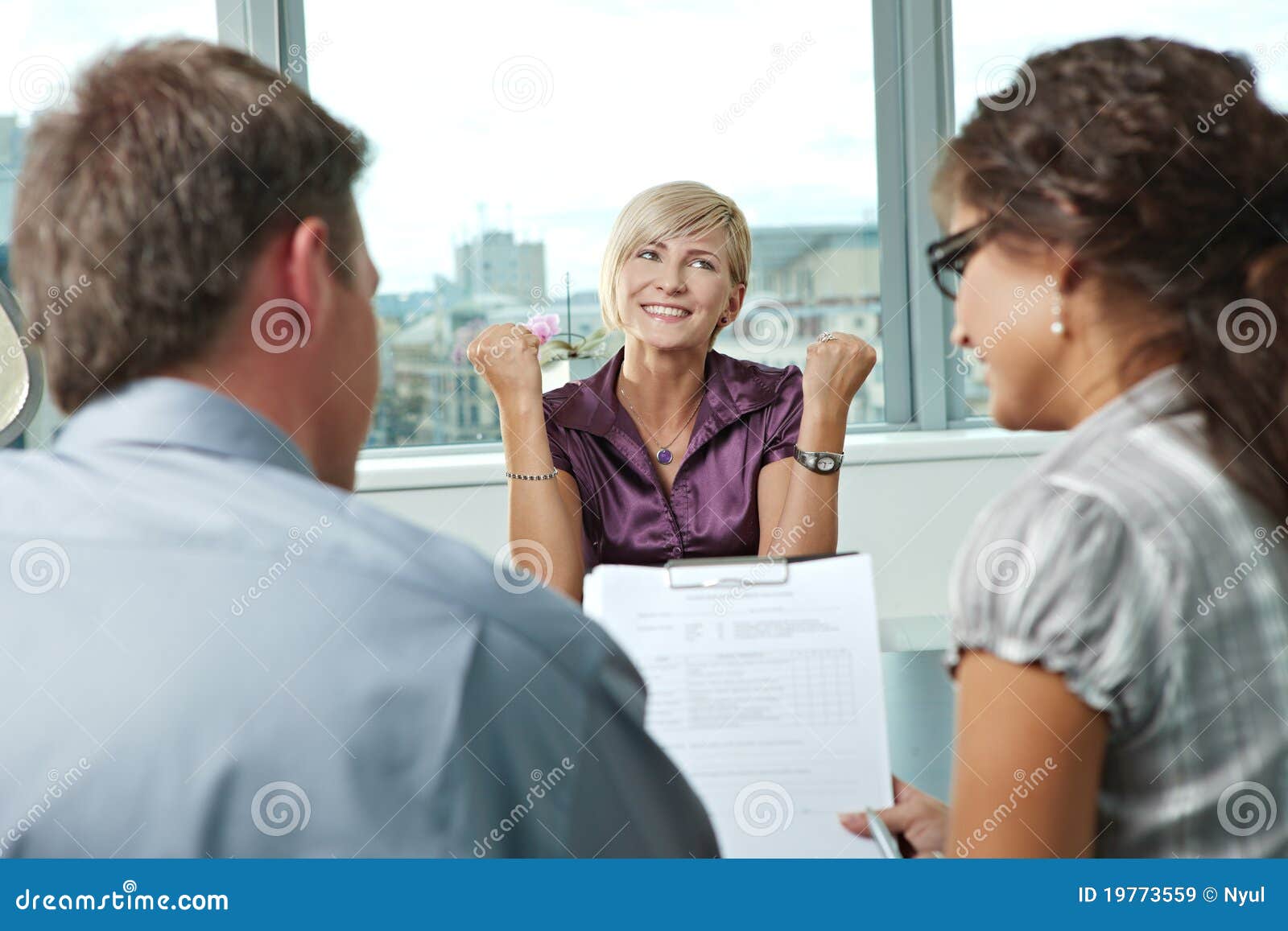 Successful job interview stock image. Image of confident - 19773559
