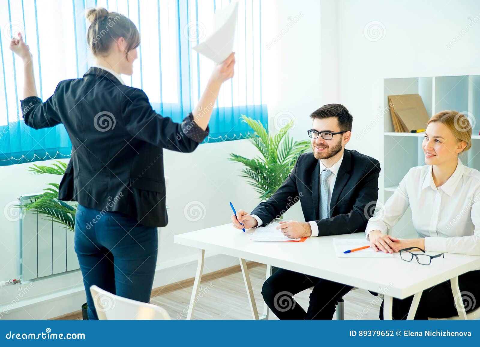 Successful job interview stock photo. Image of young - 89379652