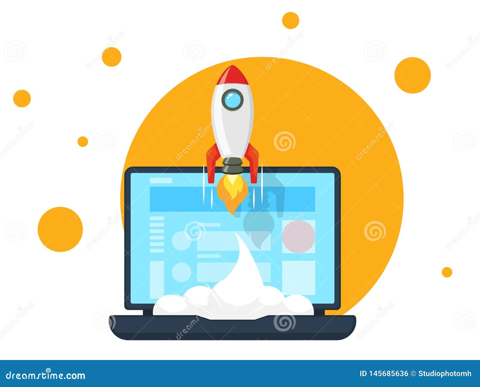Successful Launch of Startup - Modern Vector Flat Stock Vector ...