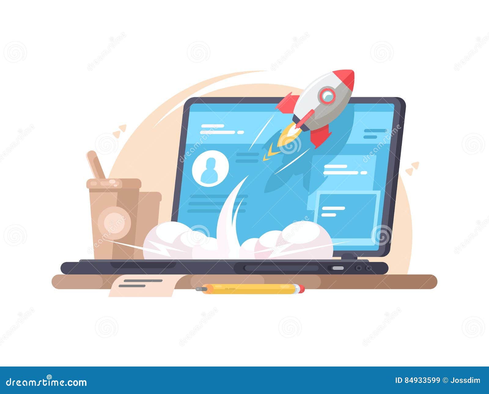 Successful Launch of Startup Stock Vector - Illustration of element ... Successful Launch of Startup Stock Vector - Illustration of element ...