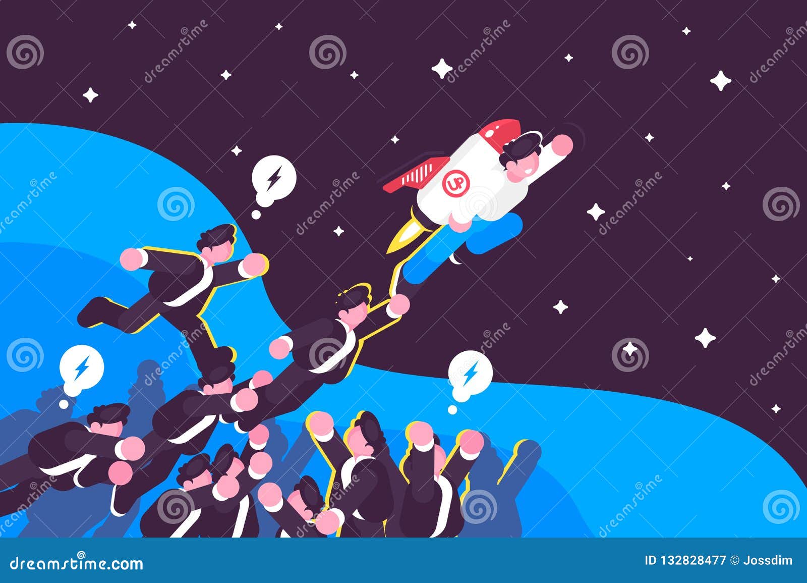 Successful Launch of Startup Stock Vector - Illustration of element ...