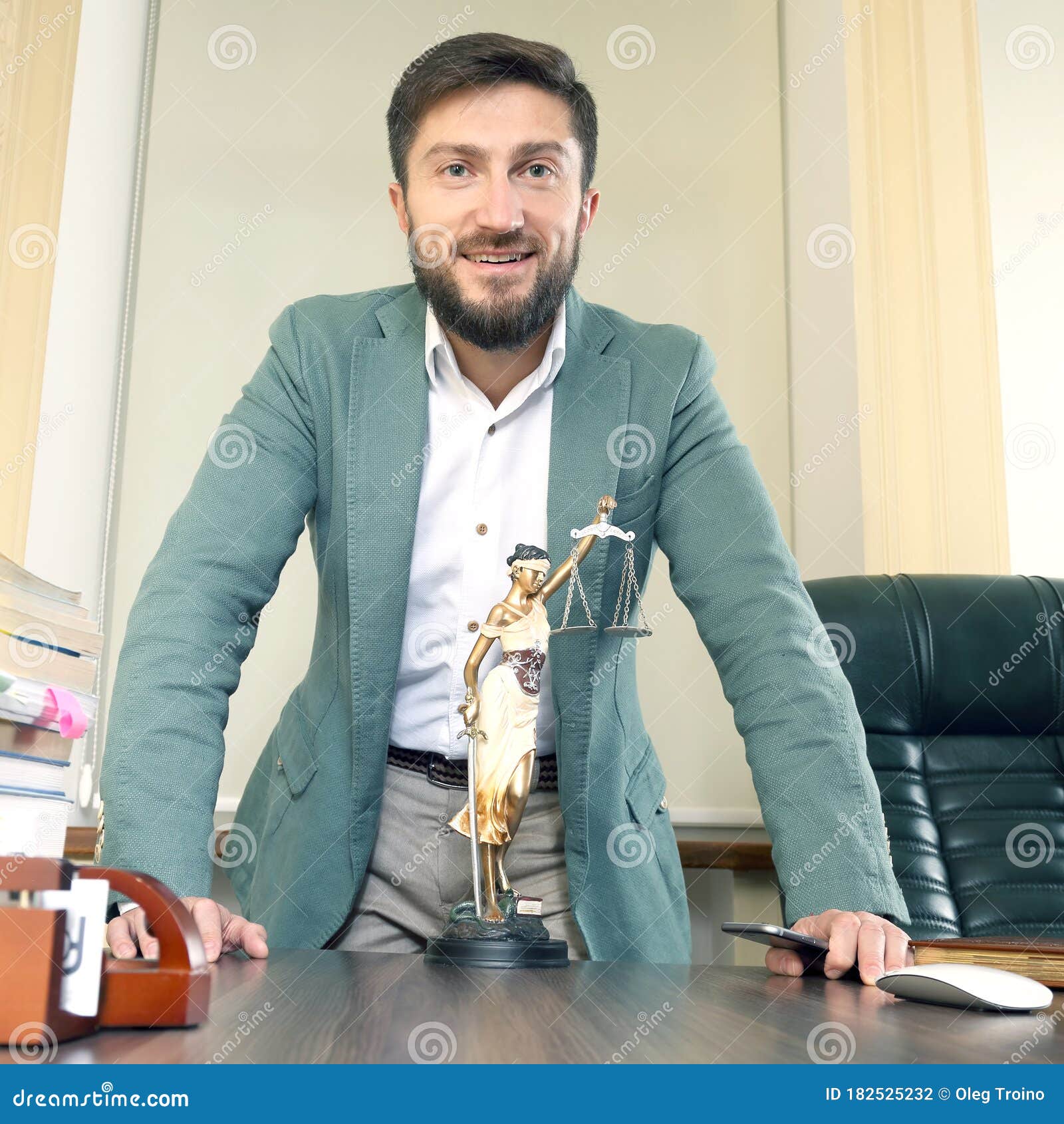 Successful Lawyer in the Office Behind the Desk Stock Photo - Image of ...