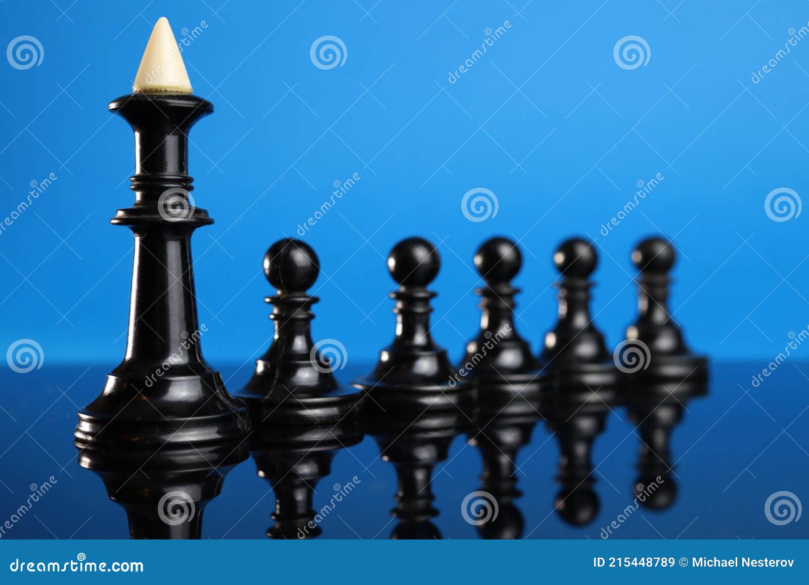 Successful Leader Leads the Team. Concept on Chess Pieces Stock Image ...