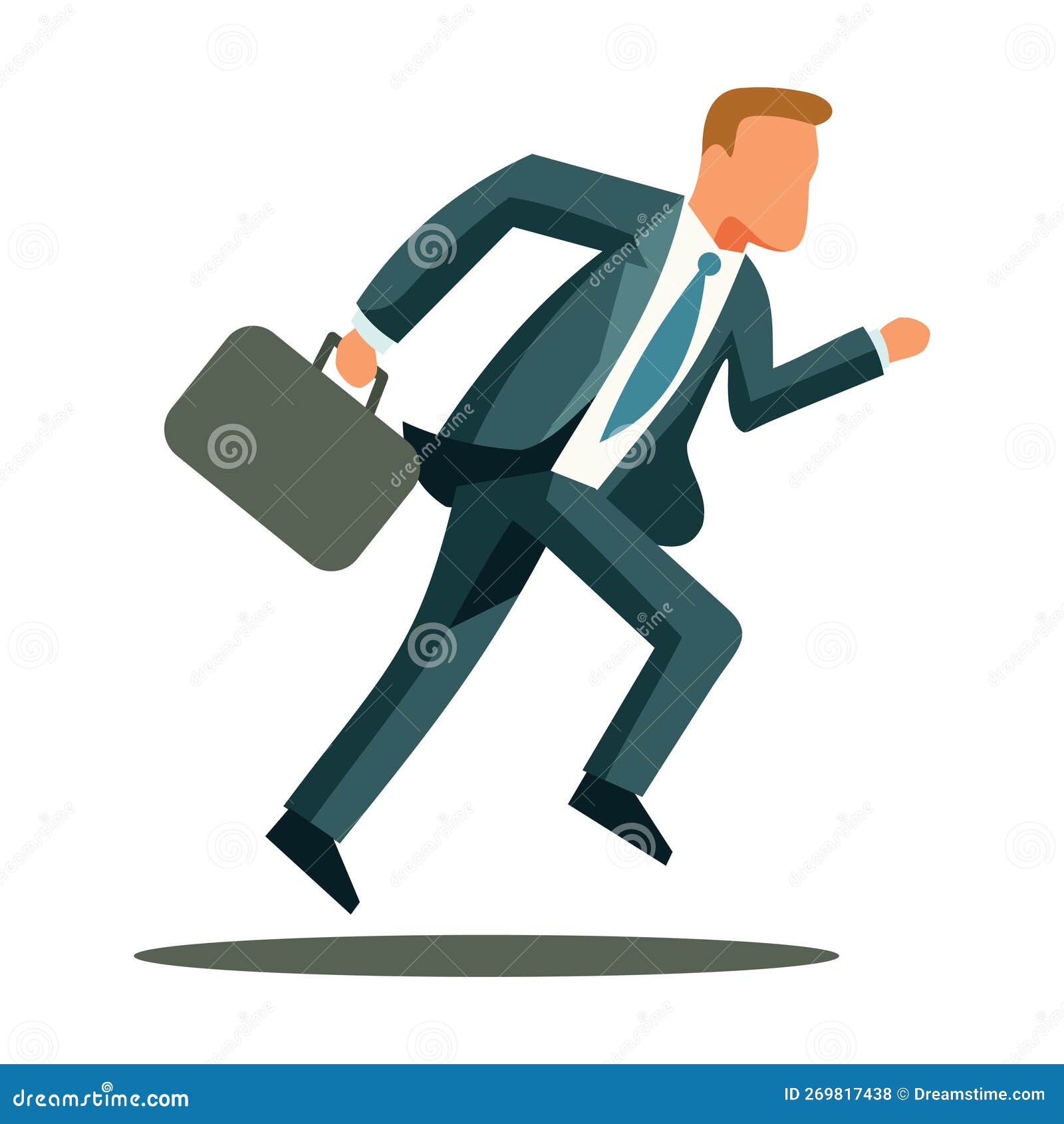 Successful Male Businessman Run in Flat Style Stock Vector ...