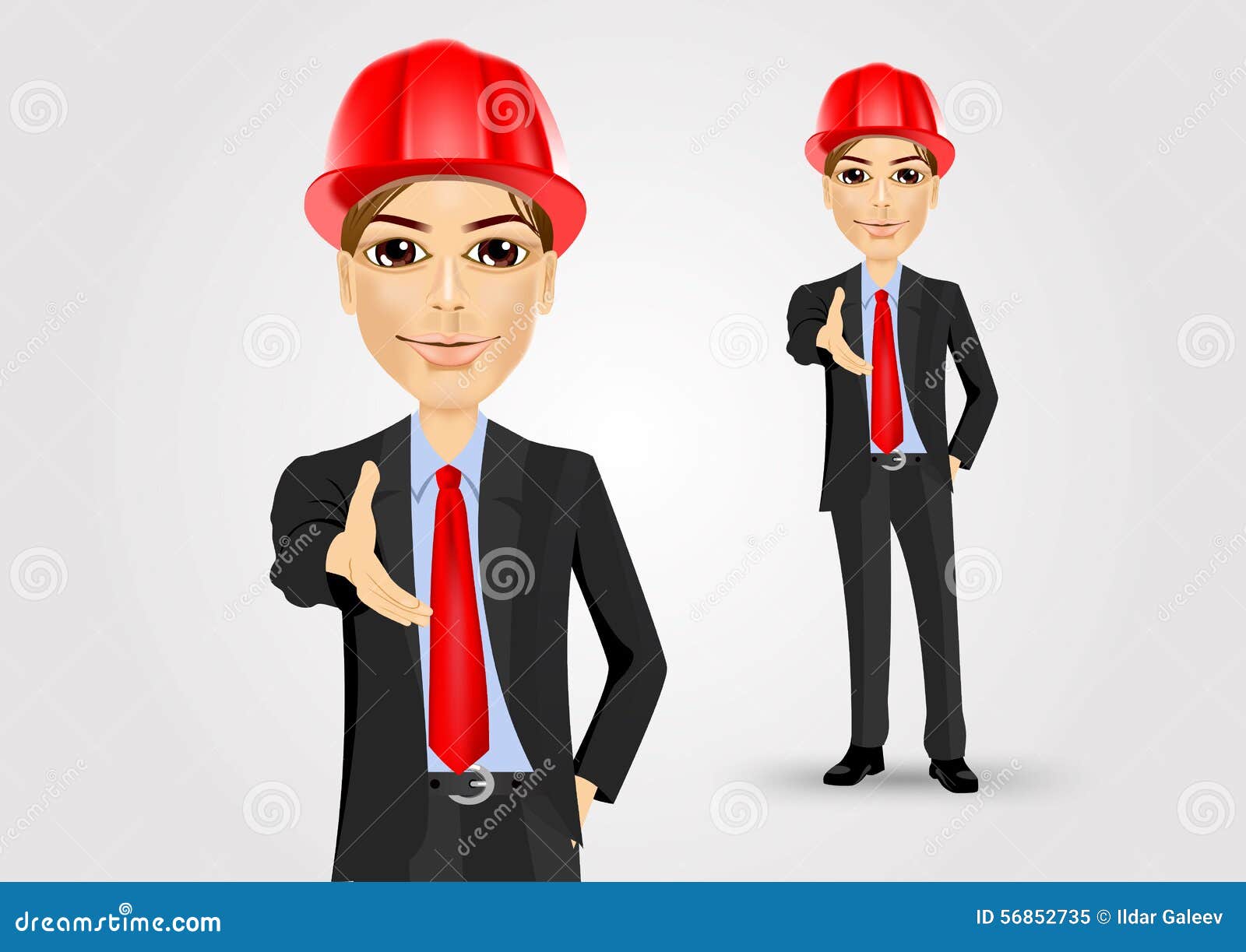 Successful Male Engineer Giving a Hand Stock Vector - Illustration of ...