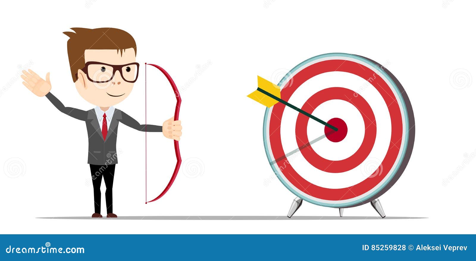 Successful Man Aiming Target with Bow and Arrow Stock Vector ... Successful Man Aiming Target with Bow and Arrow Stock Vector ...