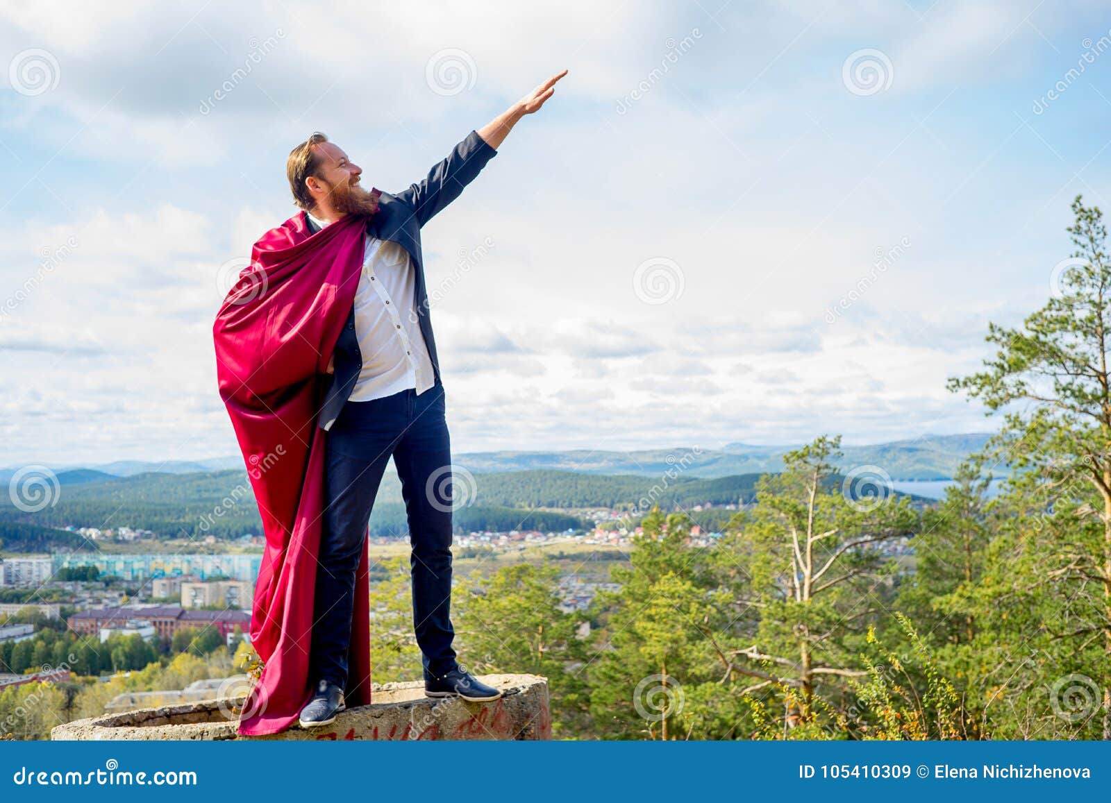 Successful man with a cape stock image. Image of powerful - 105410309