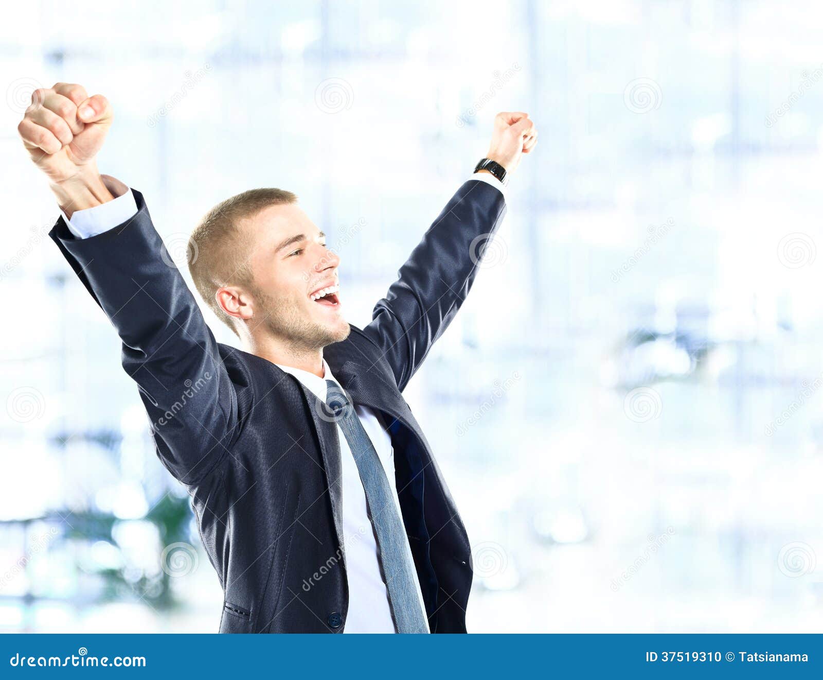 Successful man stock photo. Image of arms, triumph, business - 37519310