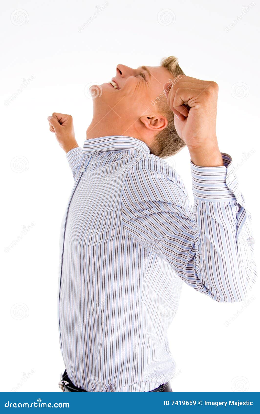Successful Man Looking Upward Stock Image - Image of person, alone: 7419659