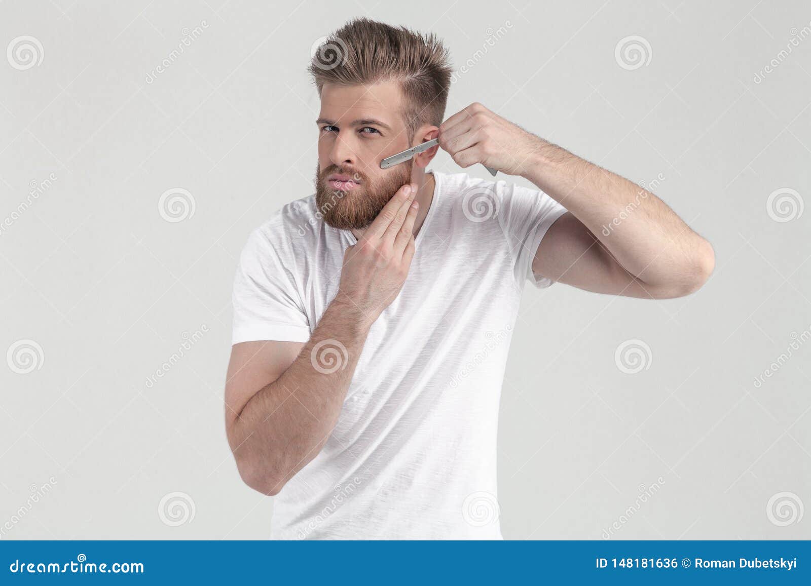 Successful Man with Lush Ginger Beard. Up the Cans on the Beard Looking ...