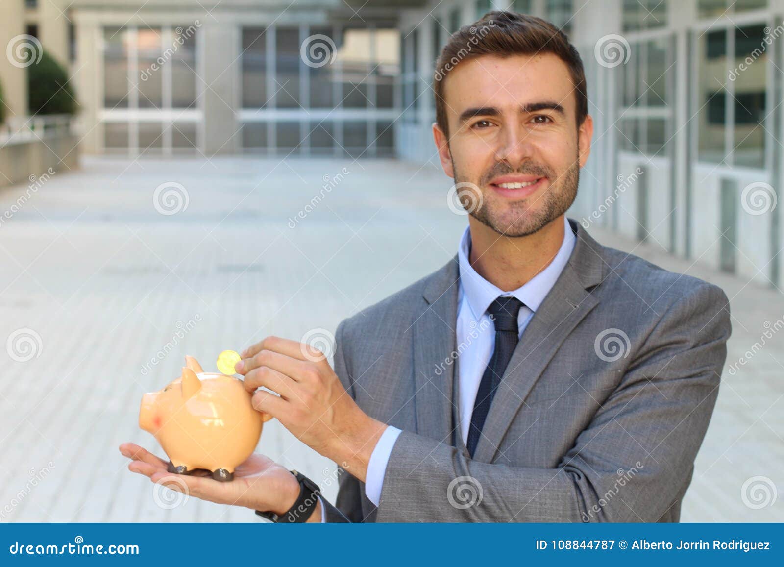 Successful Man Making a Save Stock Image - Image of currency, money ...