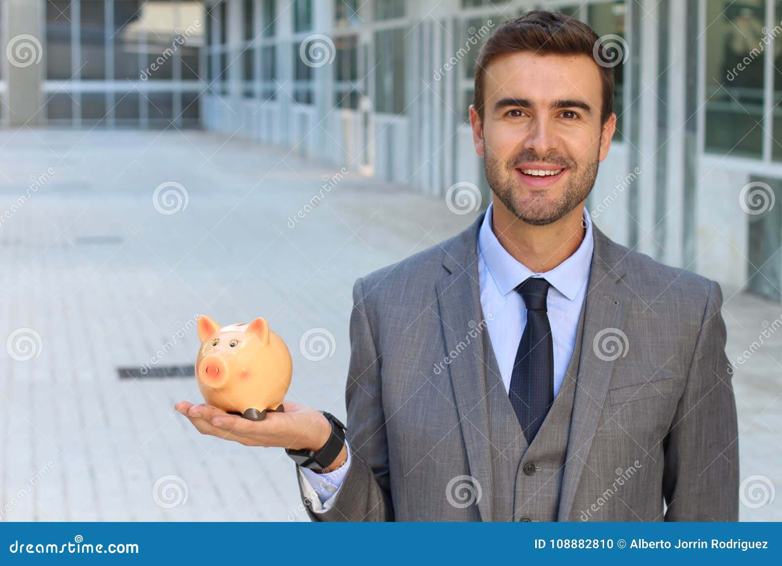 Successful Man Making a Save Stock Photo - Image of coins, loan: 108882810