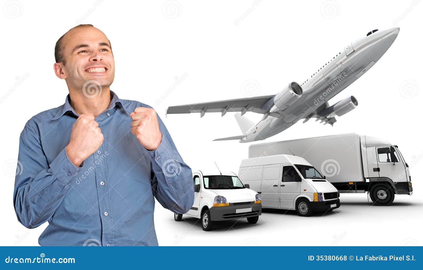 Successful Man and Transportation Fleet Stock Photo - Image of airplane ...