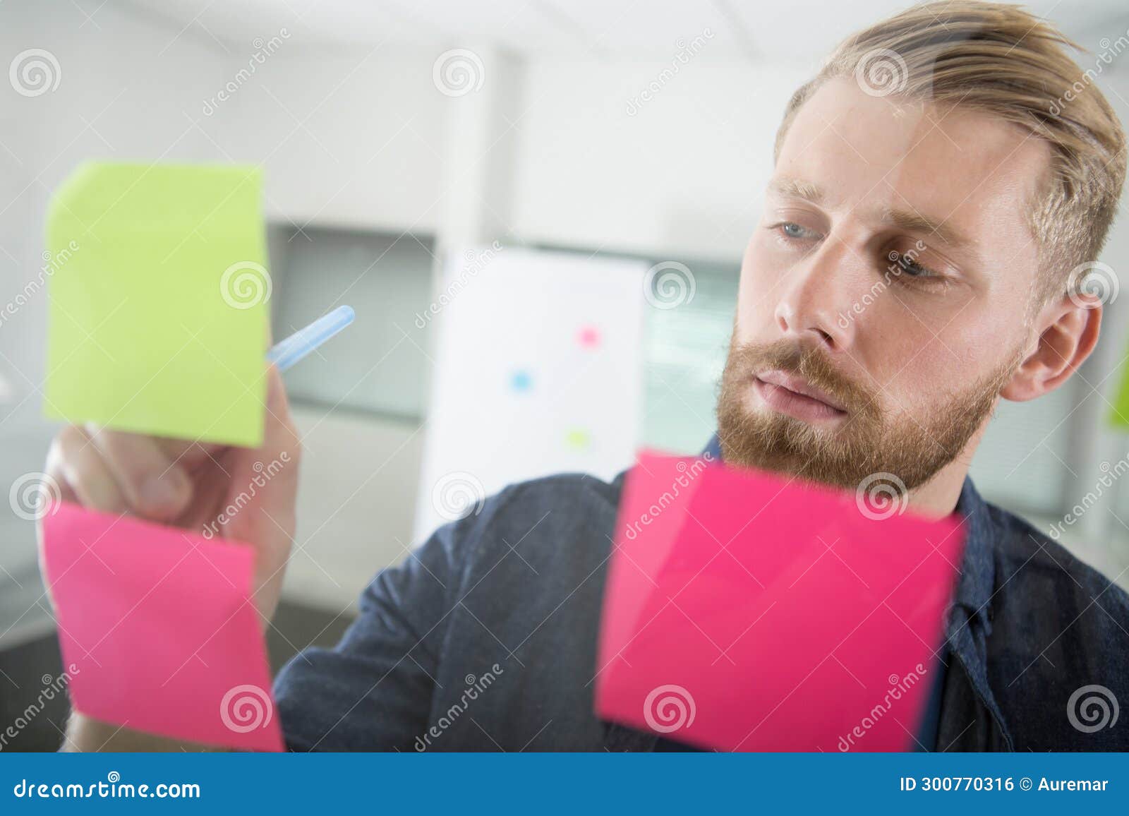 Successful Man Working on Planning in Office Stock Photo - Image of ...
